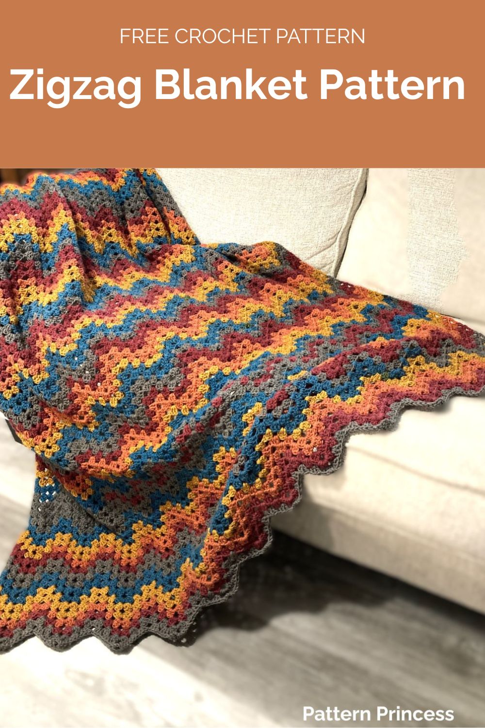 Zigzag Blanket Pattern using Granny Ripple Stitch
