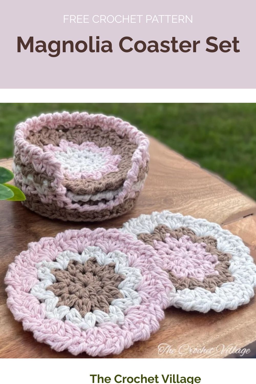 Magnolia Coaster Set Free Crochet Pattern
