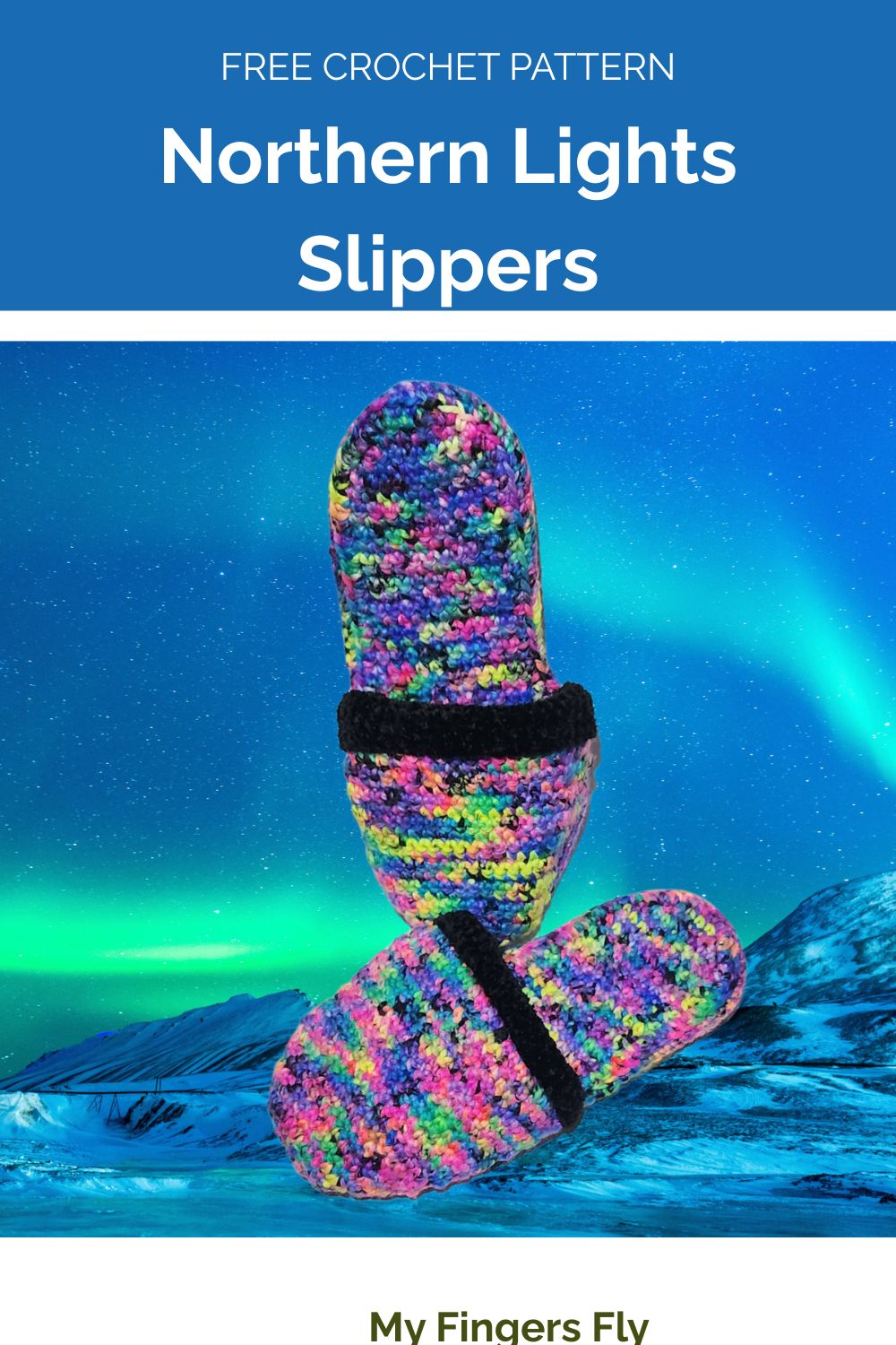 Northern Lights Slippers Crochet Pattern