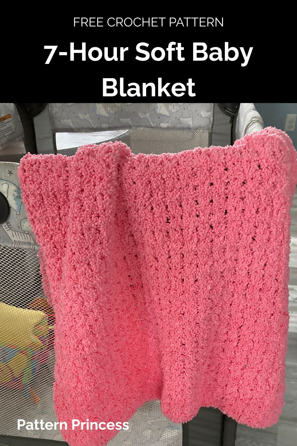 7-Hour Soft Baby Blanket Free Crochet Pattern