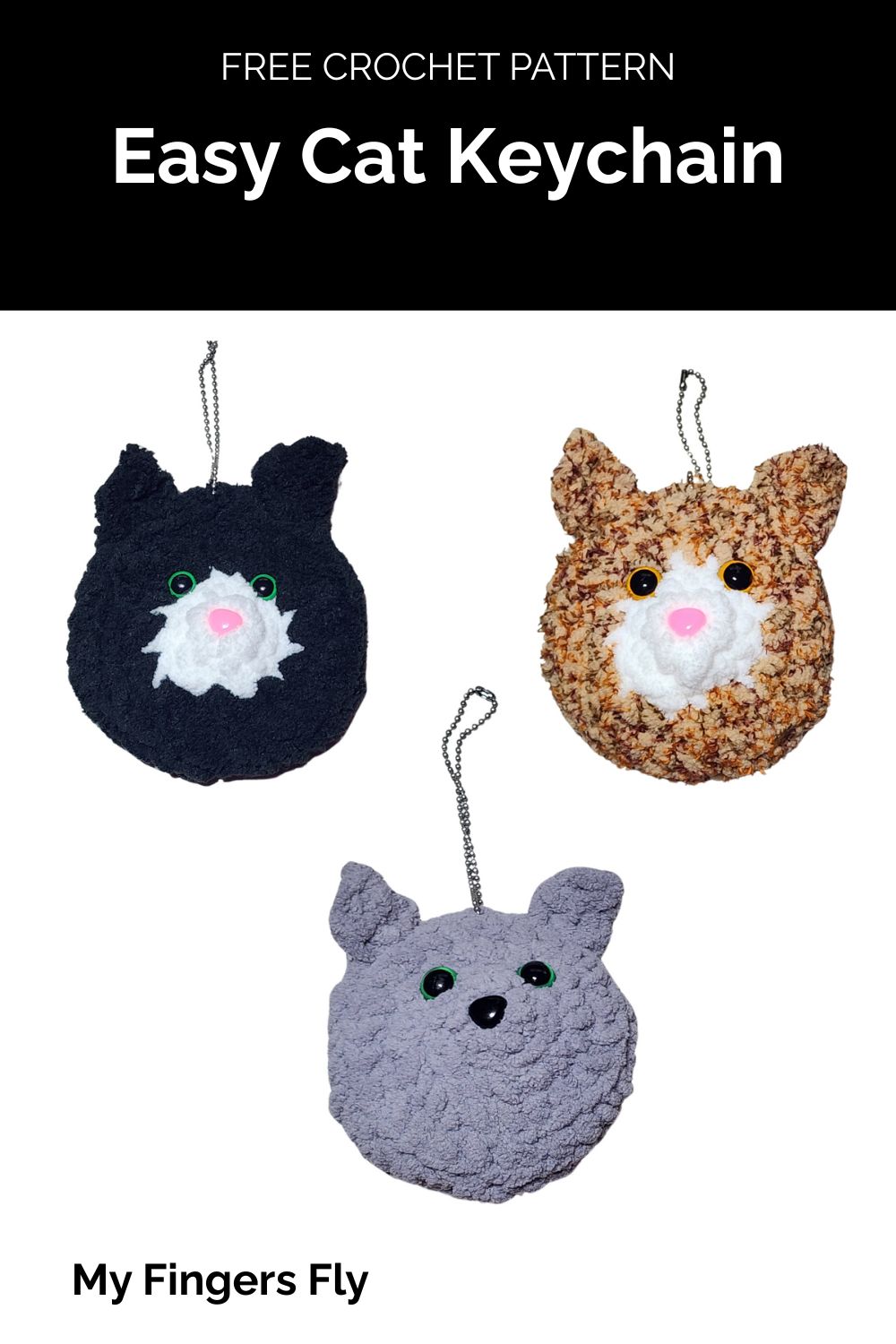 Easy Cat Keychain Free Crochet Pattern