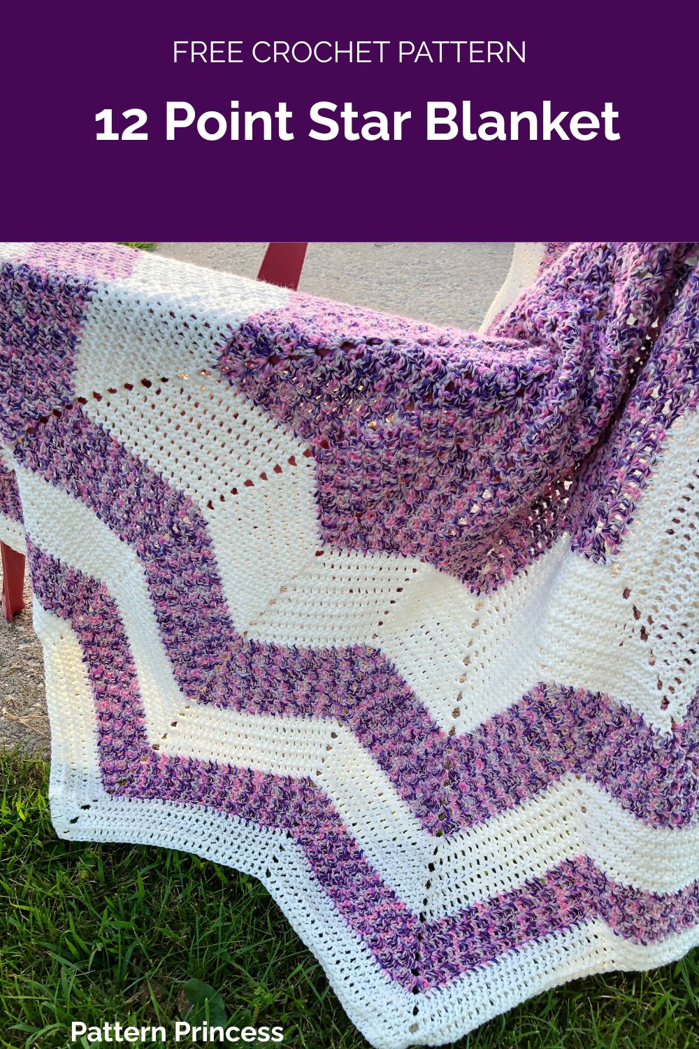 12 Point Star Blanket Free Crochet Pattern