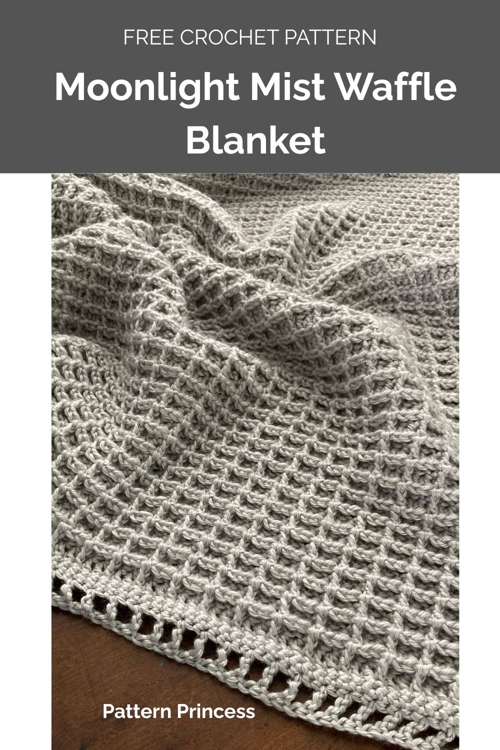 Moonlight Mist Waffle Blanket Free Crochet Pattern