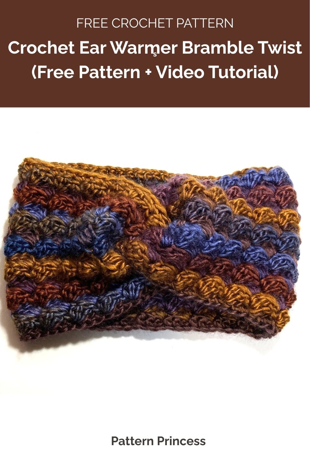 Crochet Ear Warmer Bramble Twist (Free Pattern + Video Tutorial)