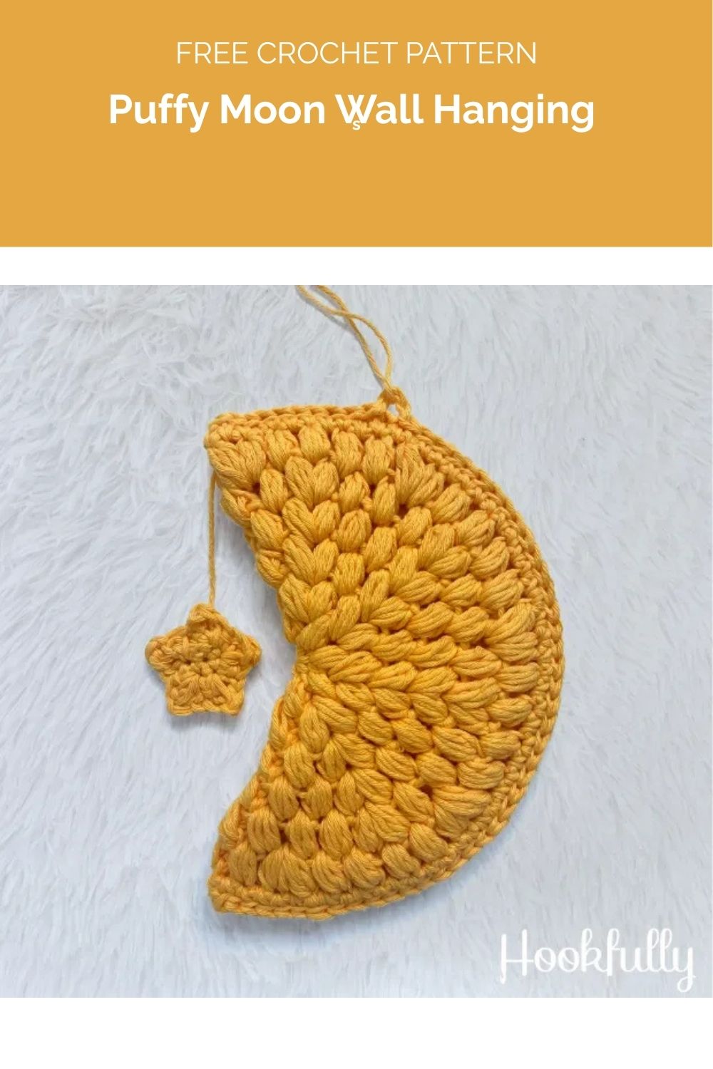 Puffy Moon Wall Hanging Crochet Pattern