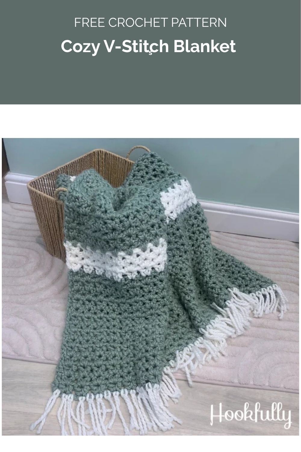 Cozy V-Stitch Blanket Crochet Pattern