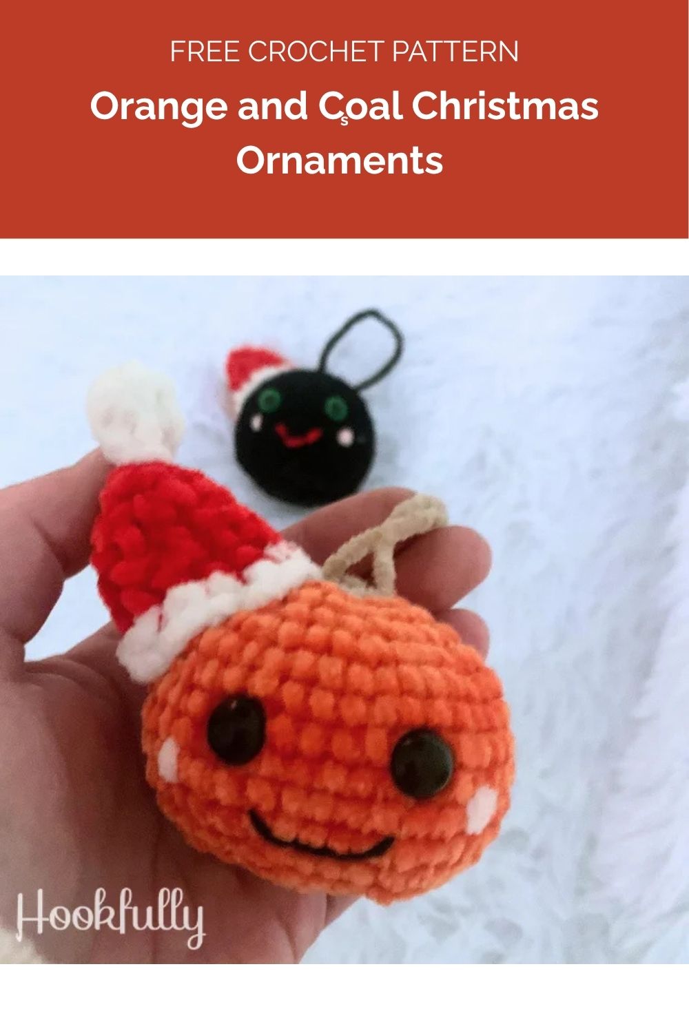 Orange and Coal Christmas Ornaments Crochet Pattern