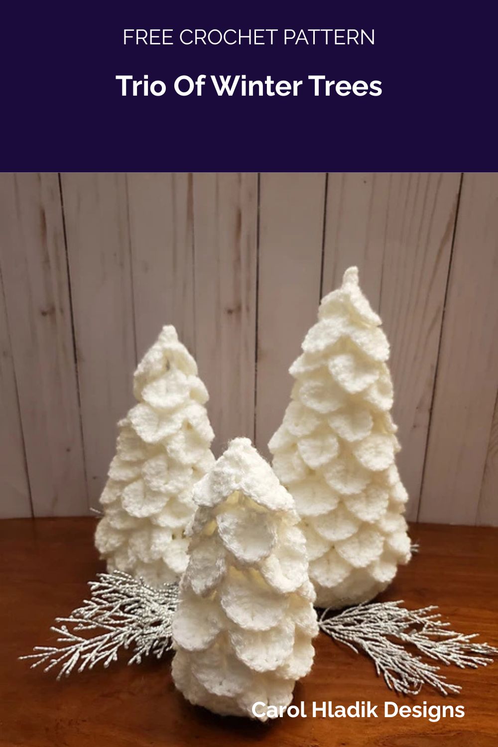 Trio Of Winter Trees Crochet Pattern