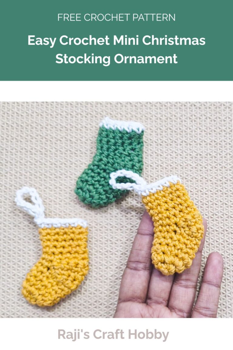 Easy Crochet Mini Christmas Stocking Ornament