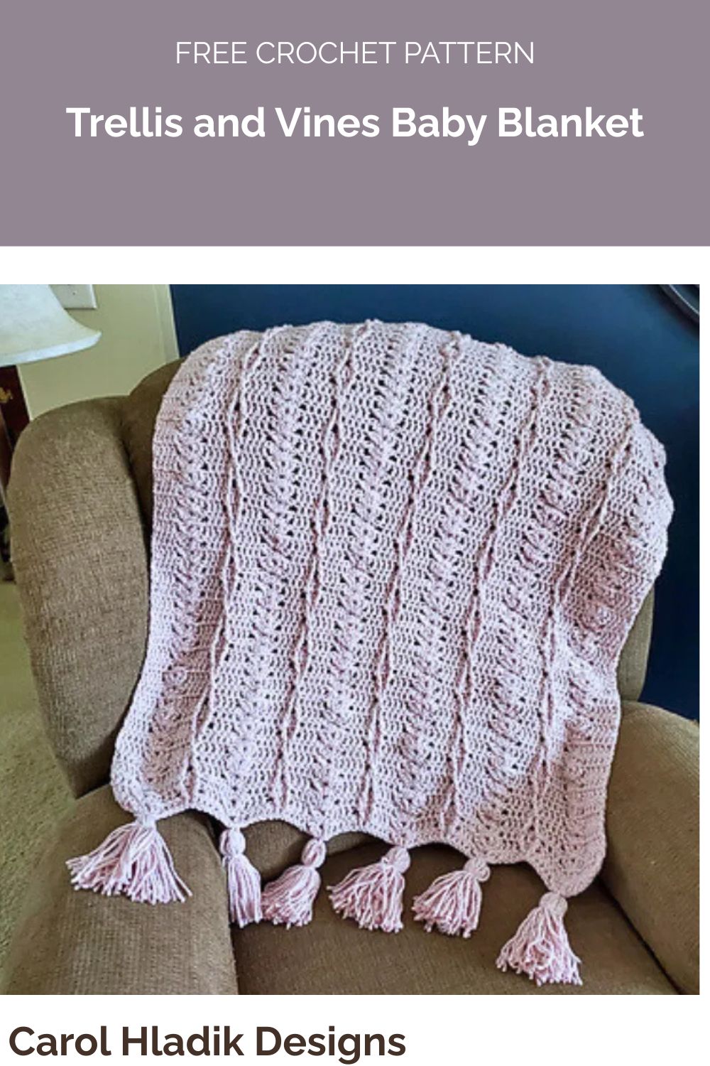 Trellis and Vines Baby Blanket Crochet Pattern